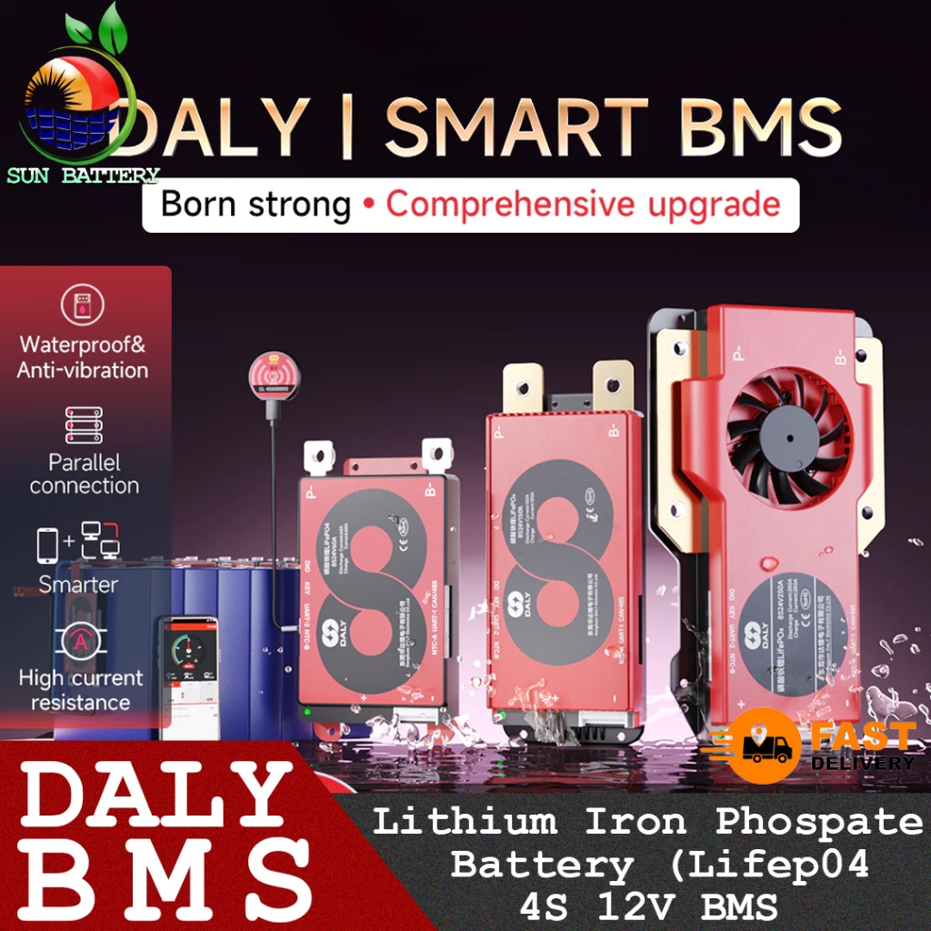 DALY Lifepo4 3.2v BMS 4S 12V 60A - 100A Manufactured By Daly Wide Nominal Application | Shopee ...