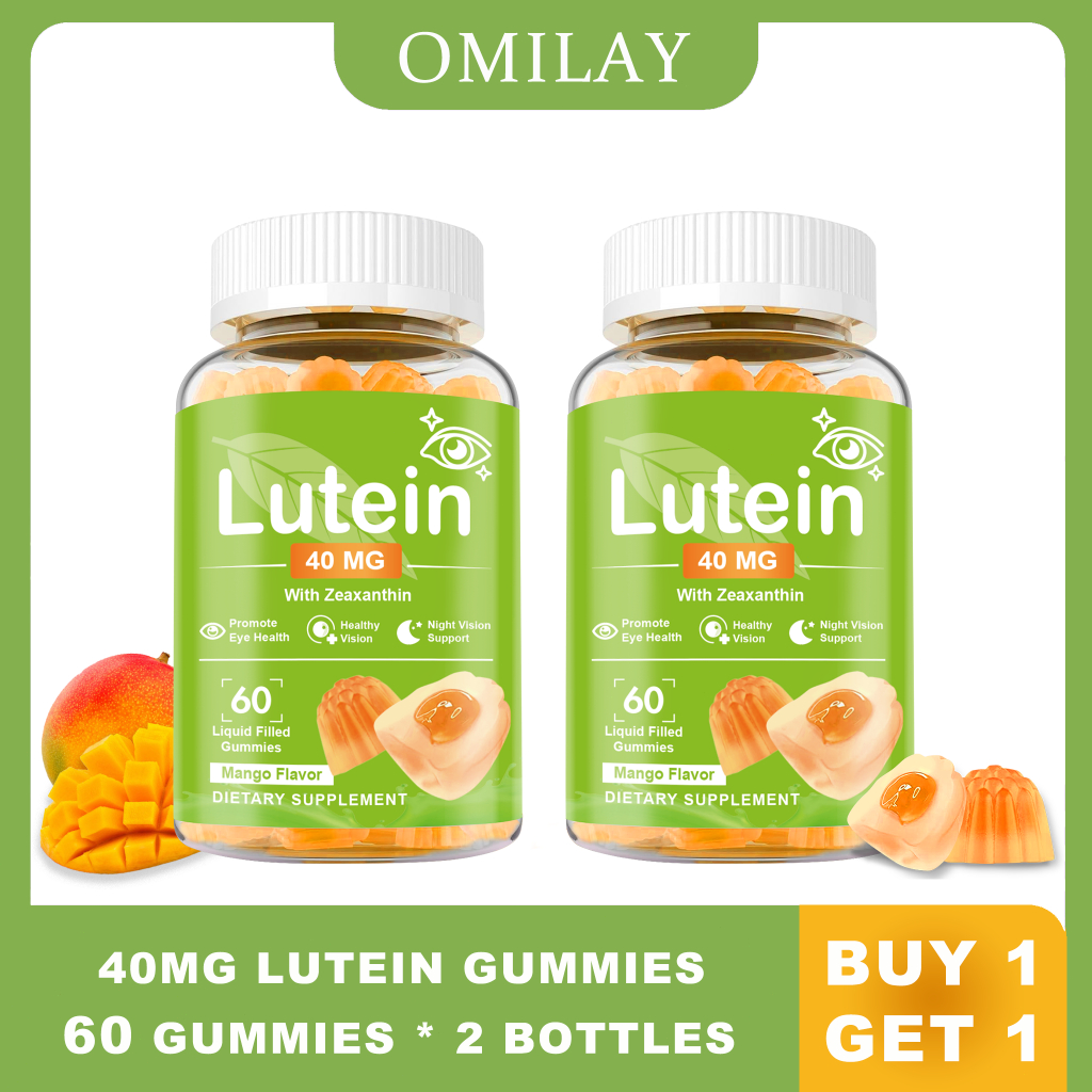 Omialy Sugar Free Lutein 40MG with Zeaxanthin Gummies with Omega 3 DHA ...