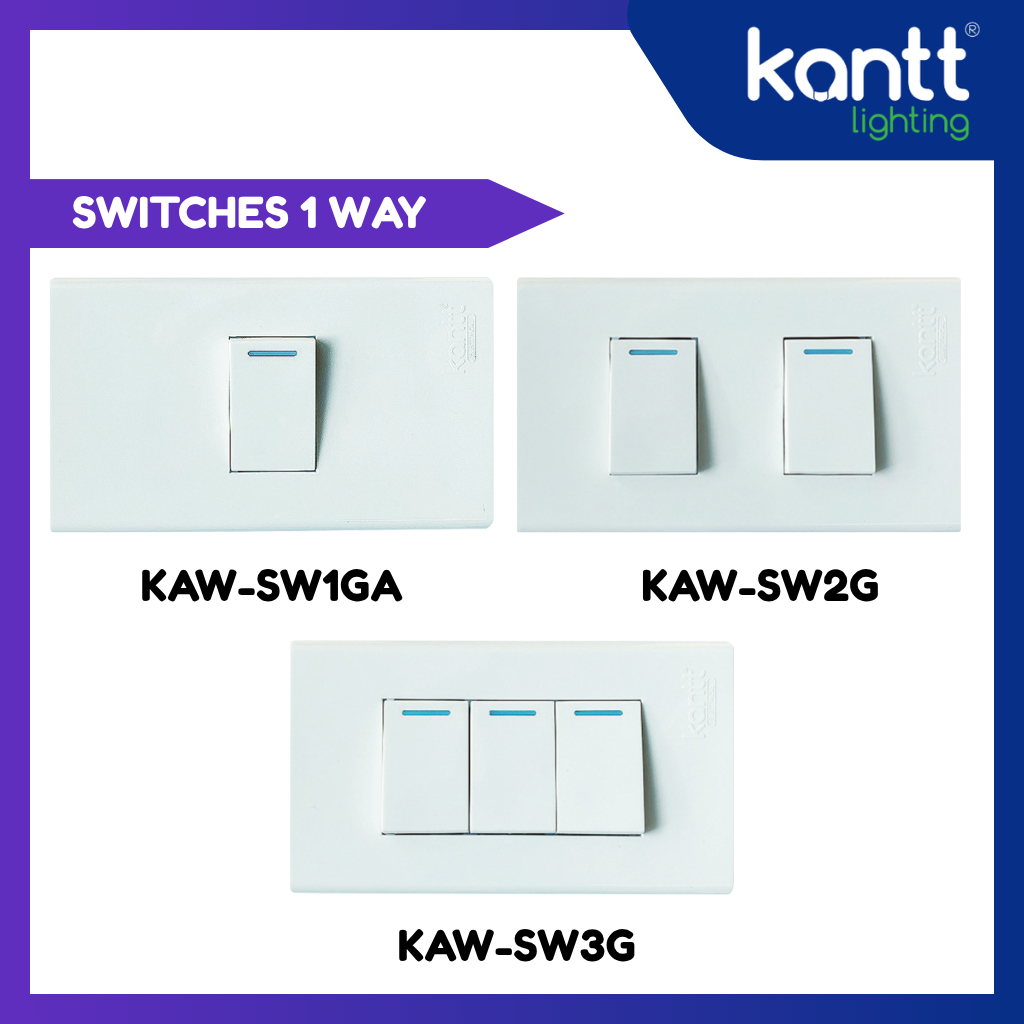 IFIX KANTT SWITCH 1 WAY KAW-SW1GA | KAW-SW2G | KAW-SW3G | Shopee ...