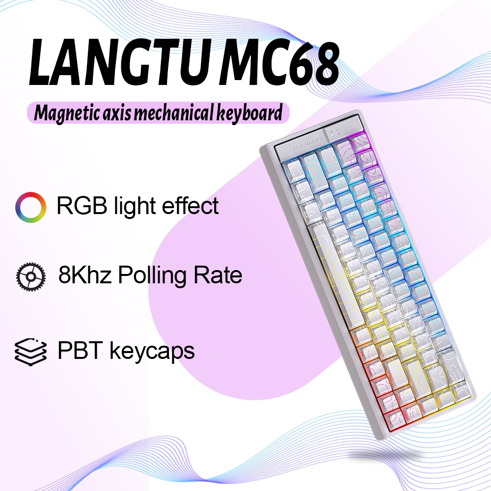 LANGTU MC68 magnetic shaft mechanical keyboard Hot-swappable wired ...