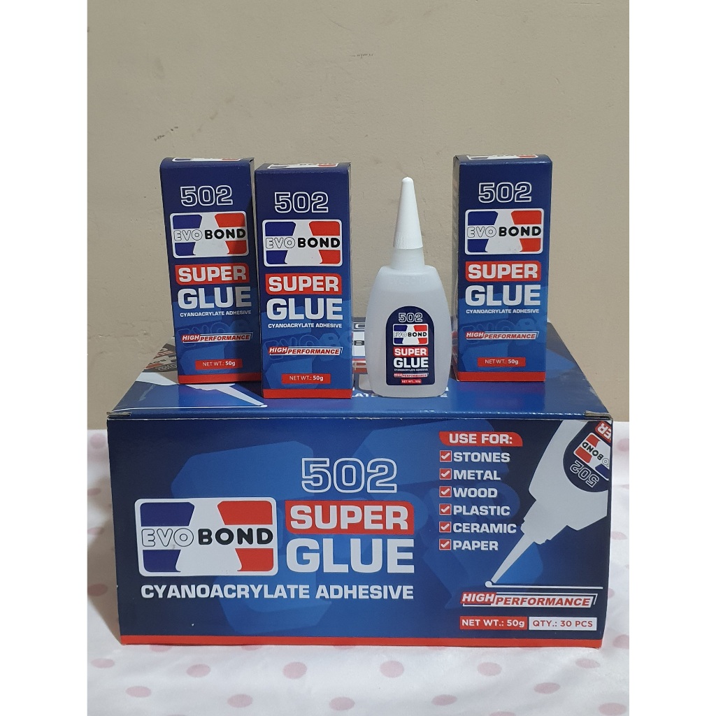 Evo Bond Super Glue 502 Cyanoacrylate Evobond Adhesive Glue 50g | Shopee Philippines