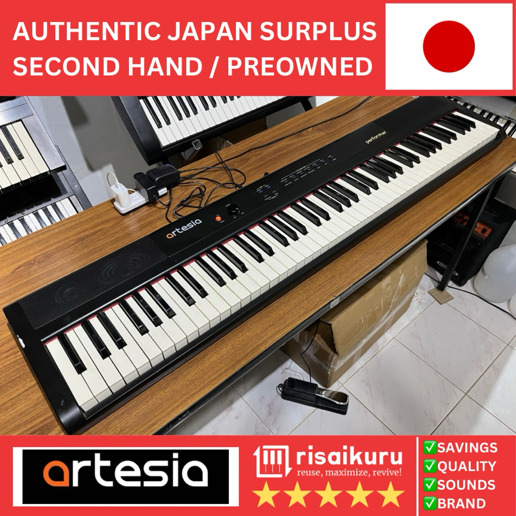 Artesia Performer Keyboard Piano Organ Synthesizer 88-Key Digital Semi ...