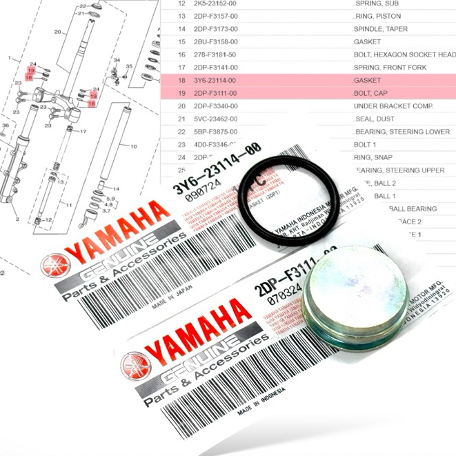 BOLT, CAP 2DP-F3111-00 | GASKET 3Y6-23114-00 NMAX V1/V2 (Sold Per Piece ...