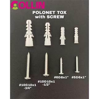POLONET PLASTIC TOX WITH SCREW PLASTIC EXPANSION PIPE #5&6x1"/#6&8x1 ...