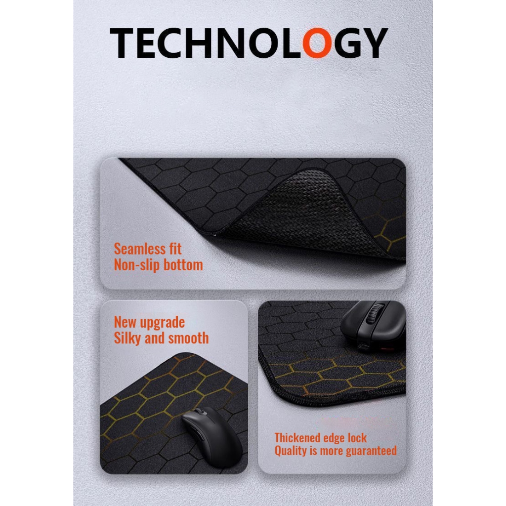 Zeus X-18 Desk Mat Black Gold Honeycomb Technology Extended Gaming ...