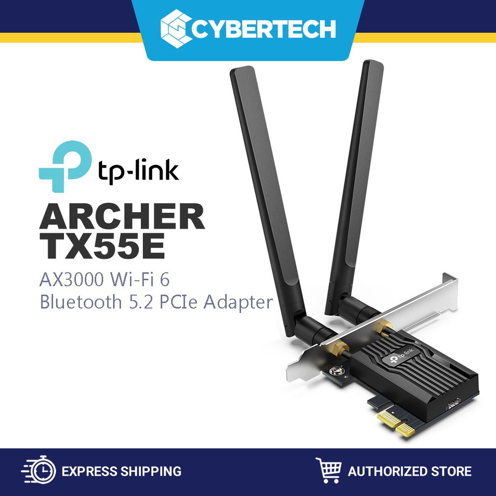 Tp-Link Archer TX55E AX3000 Wi-Fi 6 Bluetooth 5.2 PCIe Adapter | Shopee ...