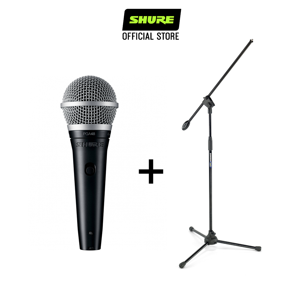 BUNDLE Shure PGA48QTR Dynamic Microphone plus Tripod Mic Stand | Shopee ...