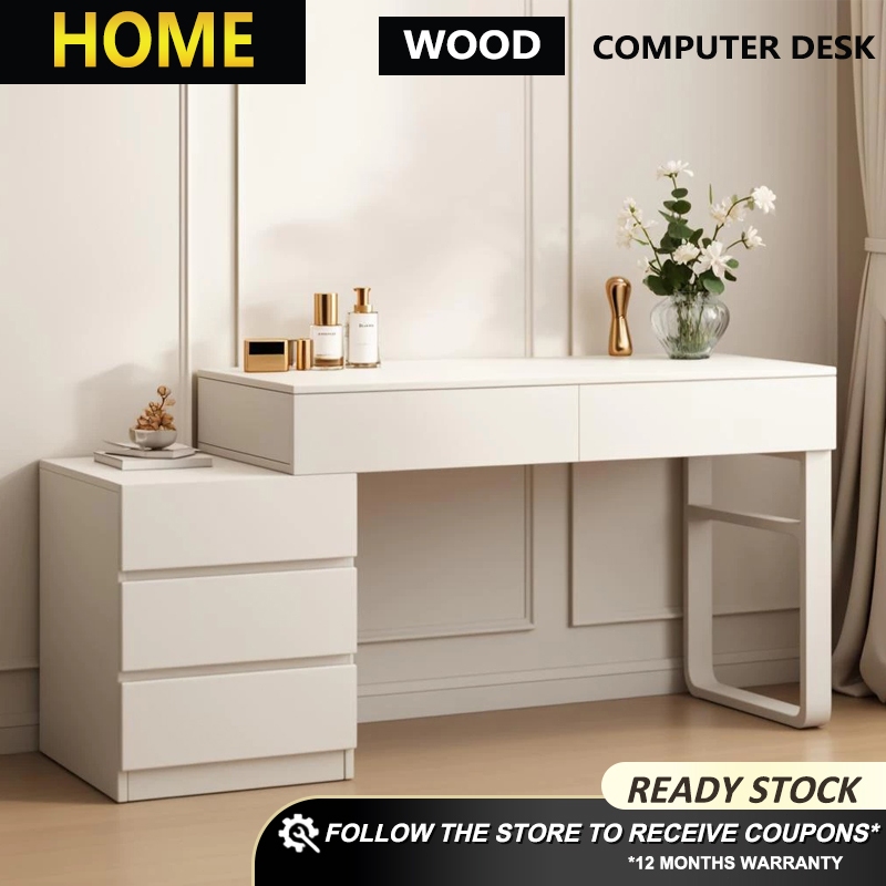 【Ready Stock】Modern White Desk with Drawers – Minimalist Study Table ...