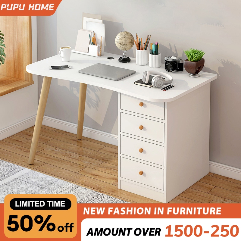 100/120CM Study Table with Drawer Office Table Computer Table Desk ...