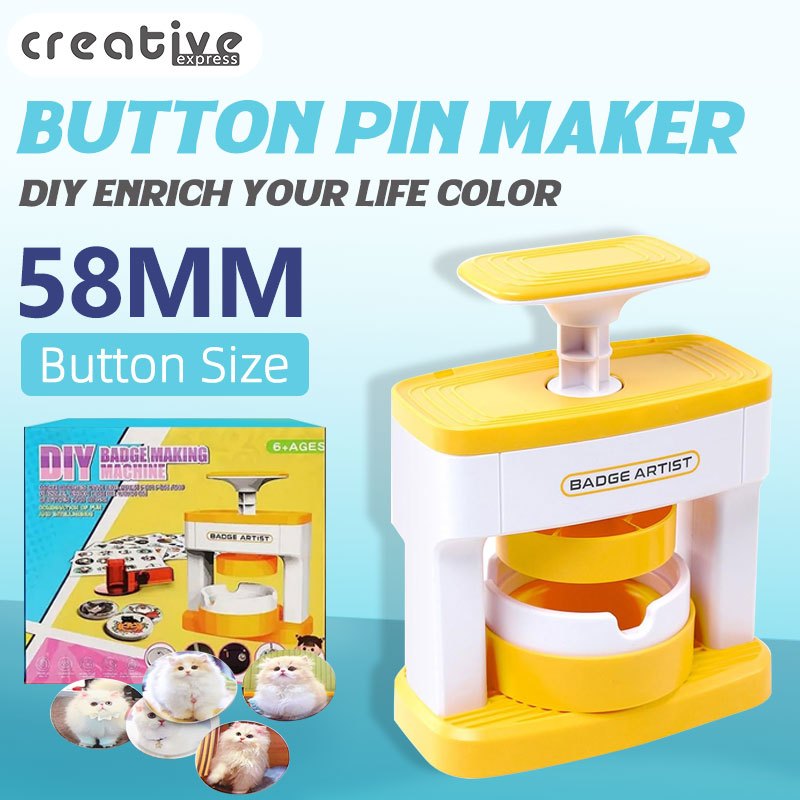 Mini Button Pin Maker /DlY Kiddie Button Pin Machine Easy Use l ForKids ...