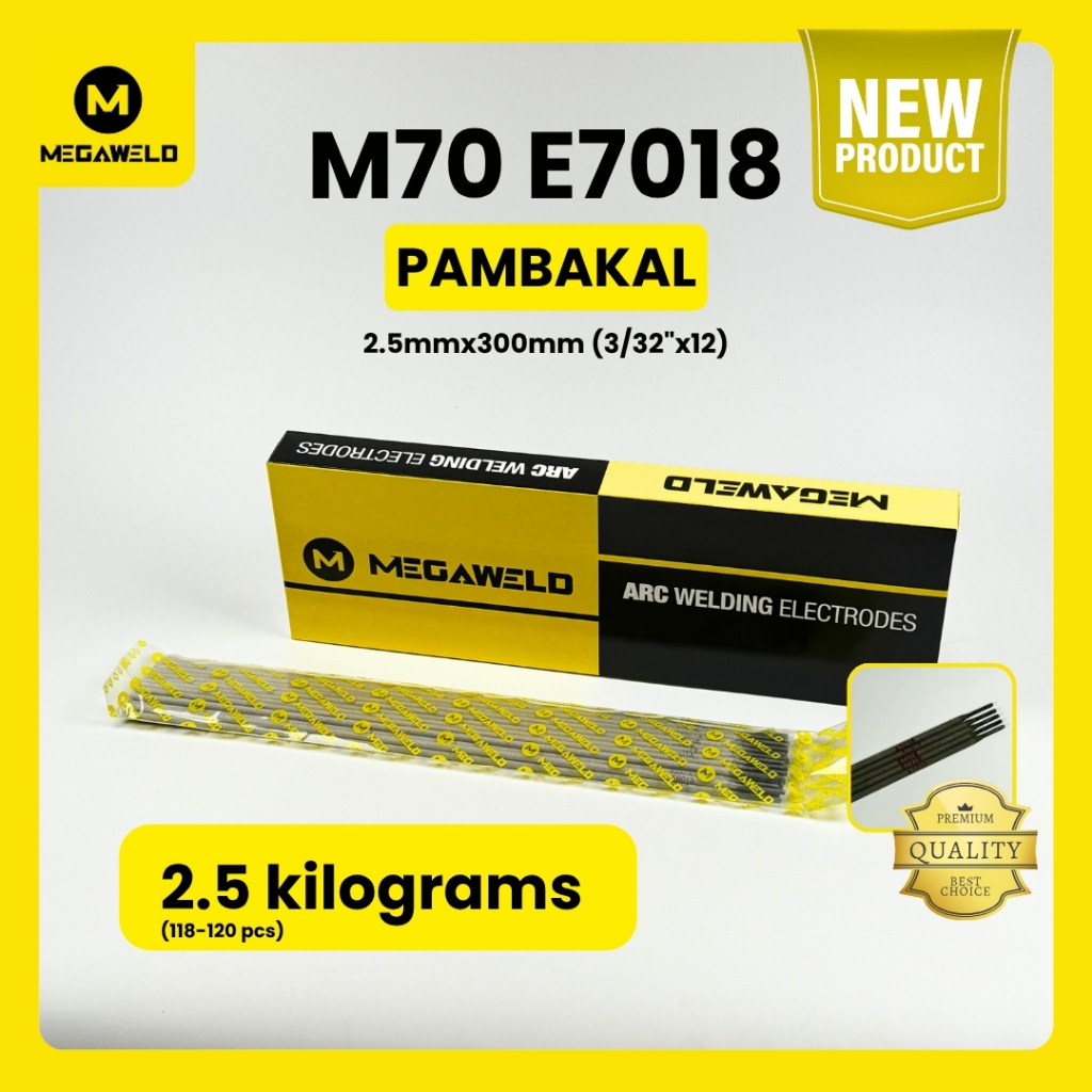 2.5 KILOS (118 - 120 PCS) E7018 2.5mmx350mm (3/32"x14") Megaweld M70 ...