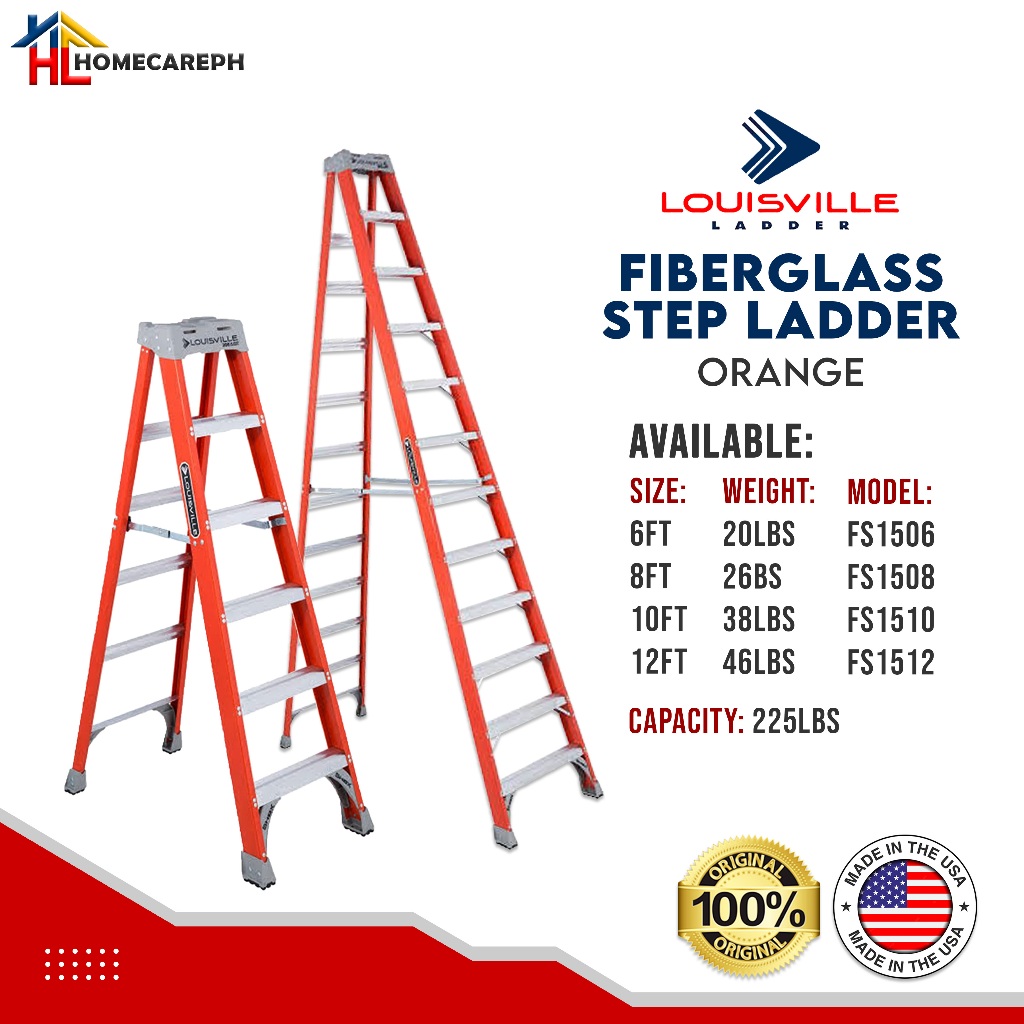 Louisville Fiberglass Step Ladder (Orange) | Shopee Philippines
