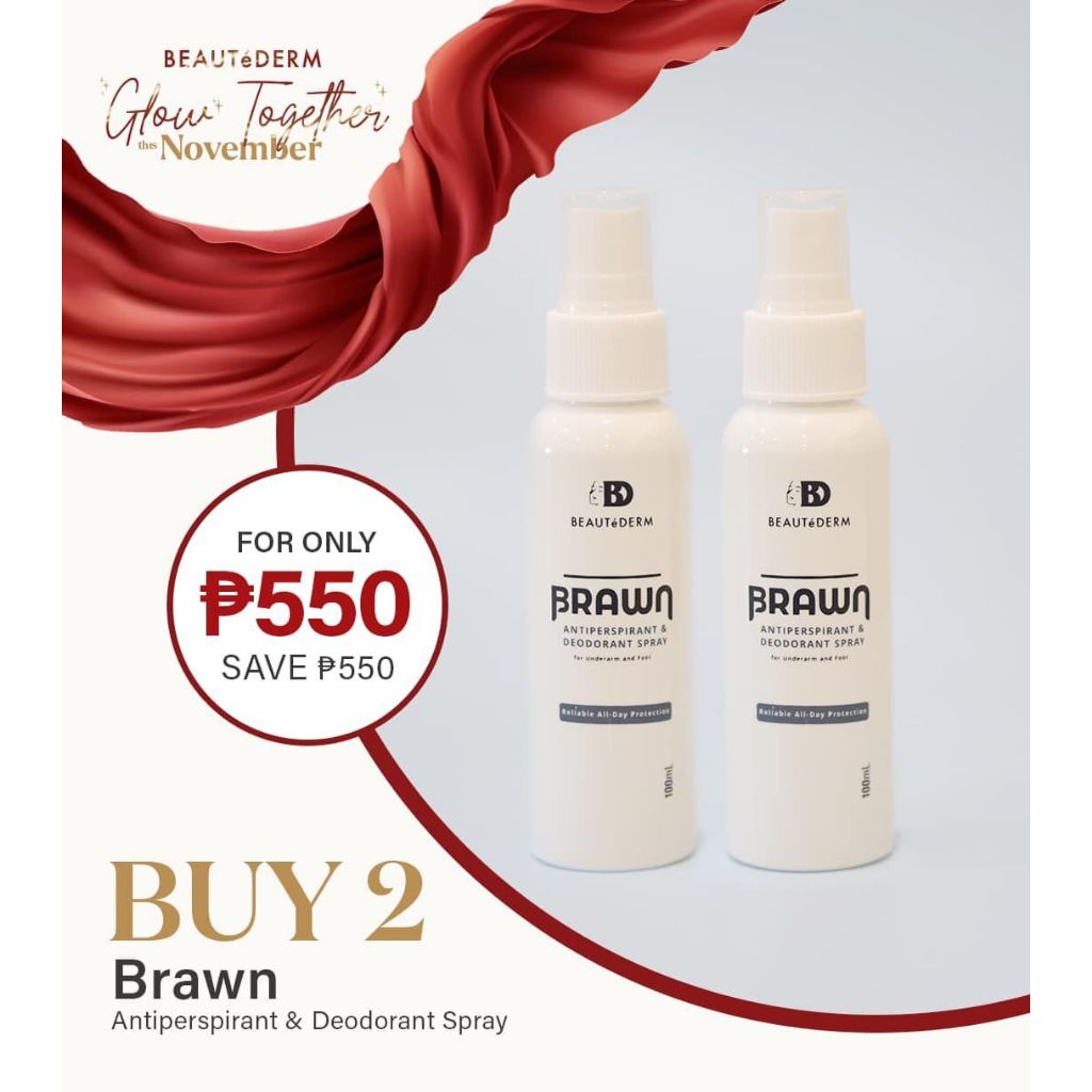 BEAUTeDERM Brawn Antiperspirant & Deodorant Spray for Underarm and Foot ...