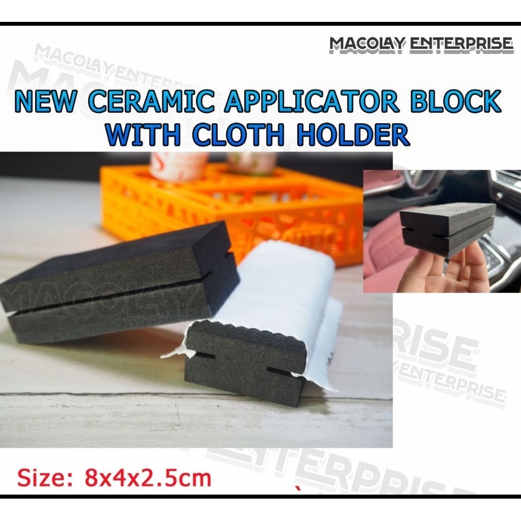 AP-009 Ceramic Coating Applicator Block with Cloth Holder | Shopee ...