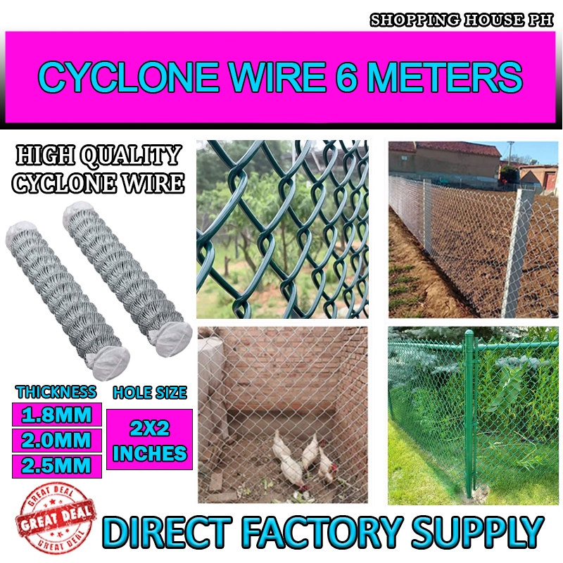 6 METERS Galvanized Cyclone Fence Wire, Commercial Chain Wire, Animal ...