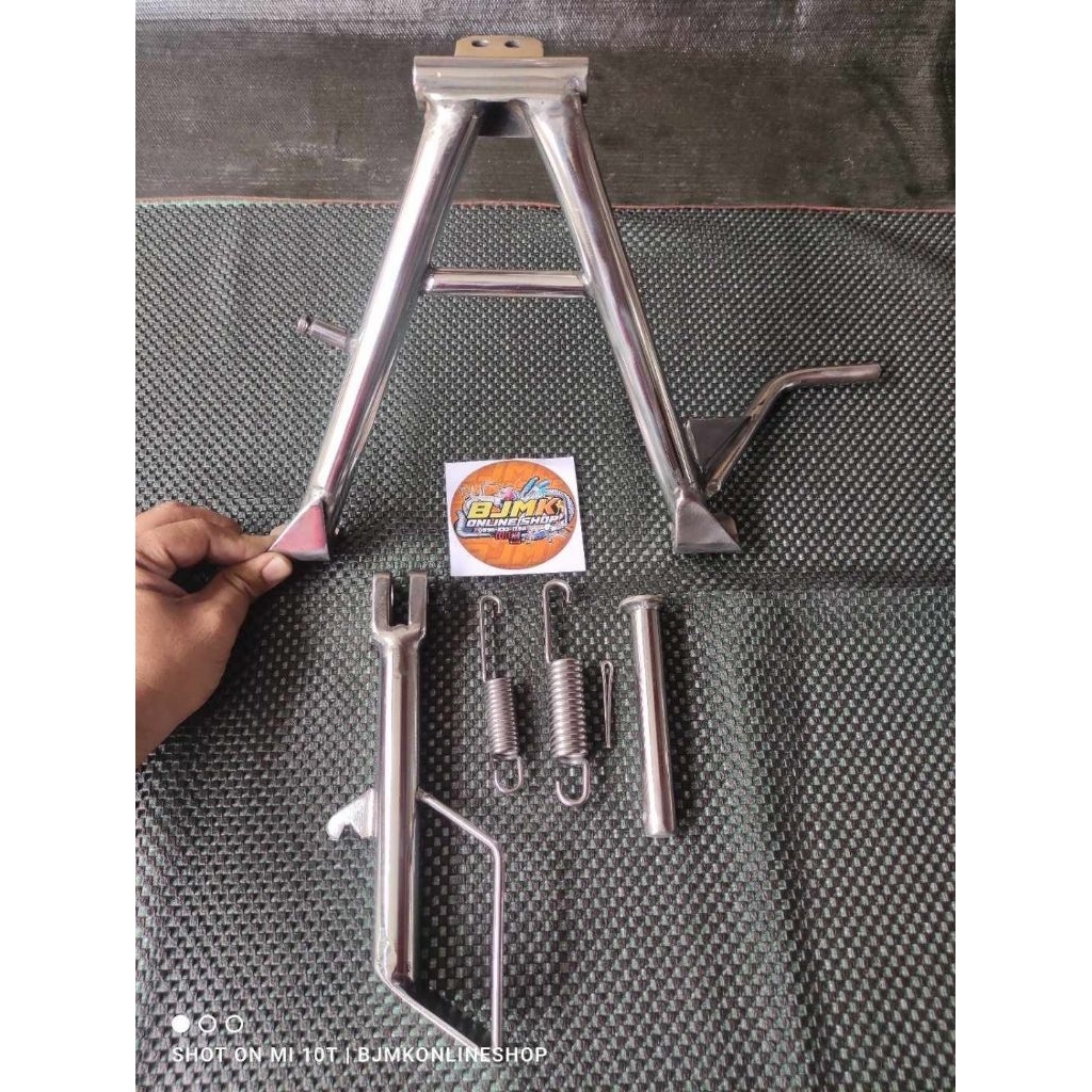 STAINLESS CENTER STAND SIDE STAND EHE ( SUZUKI SMASH 115 ) | Shopee ...