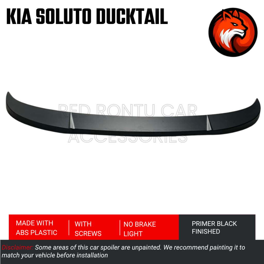 Kia Soluto Spoiler Ducktail, exterior car accessory, car accessory kia ...