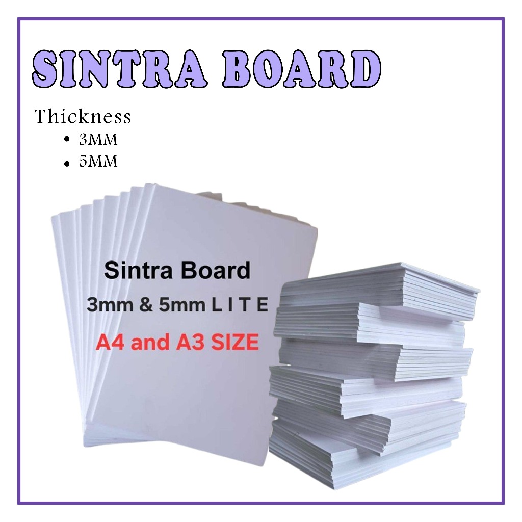 (10pcs) SINTRA BOARD LITE / Color: White / Size: A4, A3 / Thickness; 3mm, 5mm | Shopee Philippines
