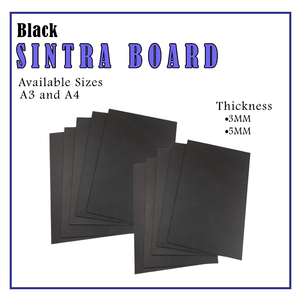 10 PCS A4/A3 Size Sintra Board Available in Black Color Very Affordable ...