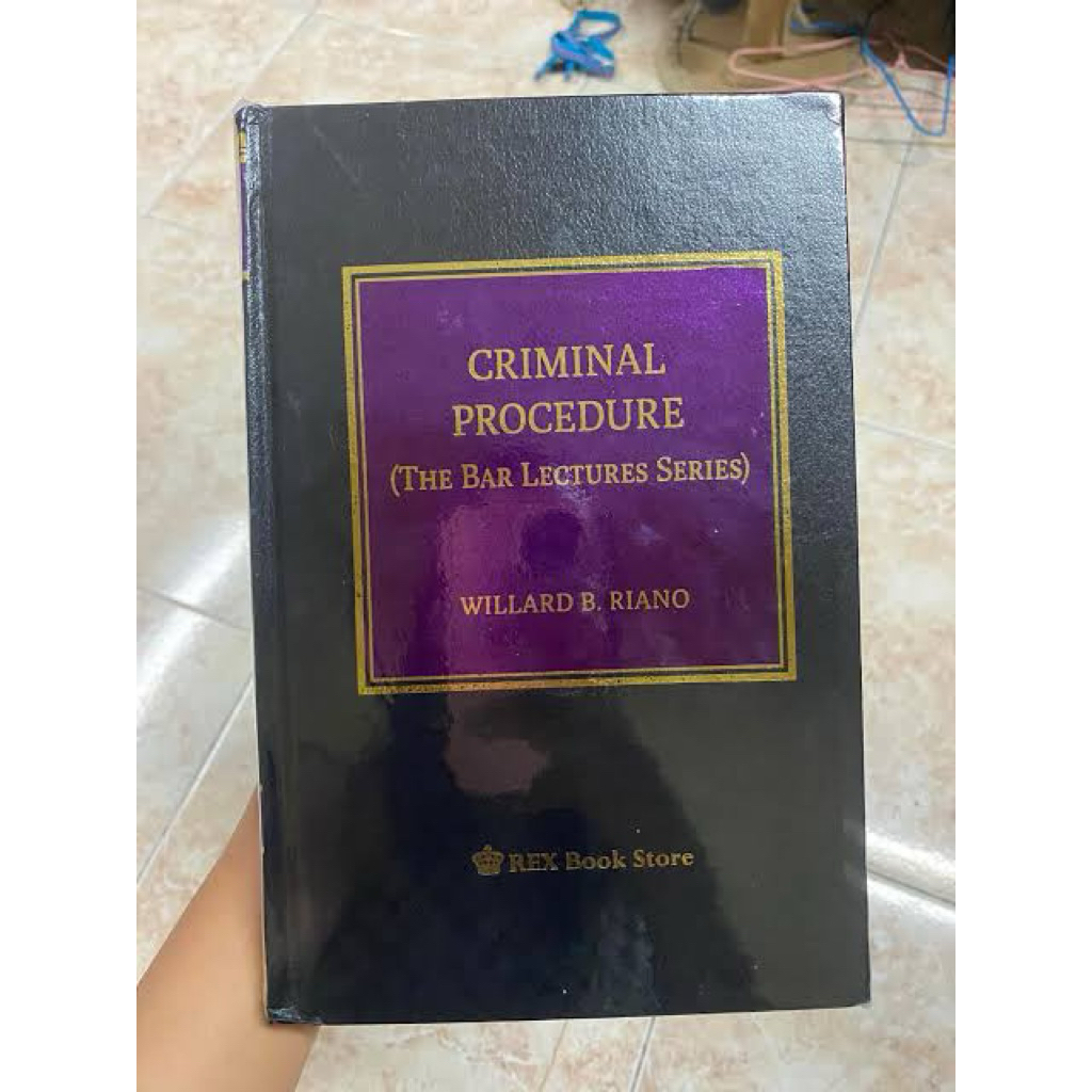 Criminal Procedure by Riano - 2019 Edition - Hardbound Book - Law Book ...
