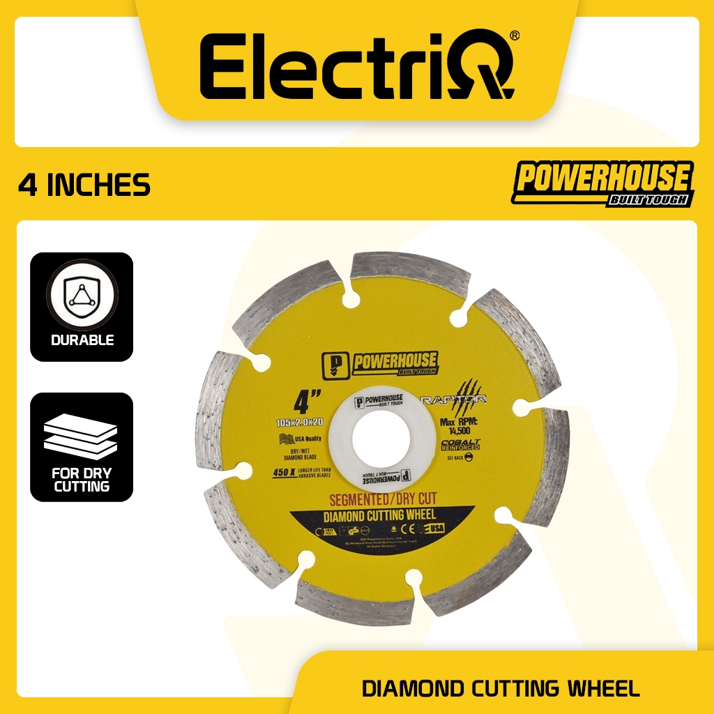 Electriq l Powerhouse Raptor Series Diamond Cutting Wheel Segmented Cut ...