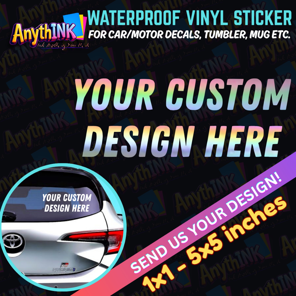 CUSTOM DESIGN - Car Decal Vinyl Sticker Waterproof 1x1 - 5x5 inches ...