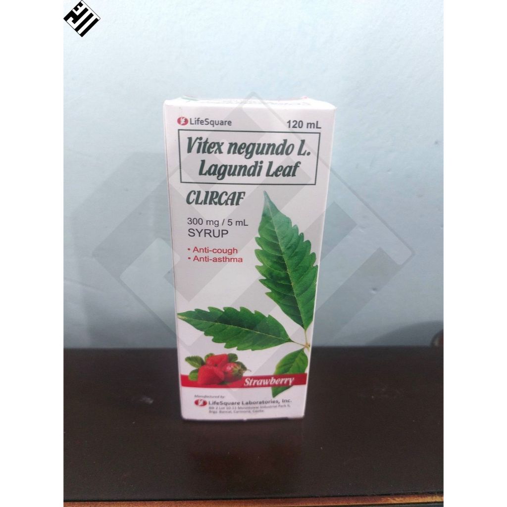 Clircaf Lagundi Leaf Syrup 120 mL bottle 300 mg / 5 mL Anti-cough Anti ...