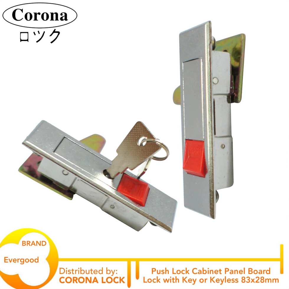 Push Lock Cabinet Panel Board Lock with Key or Keyless 83x28mm | Shopee ...
