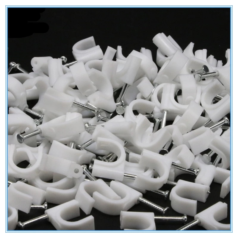 100 pcs round steel nail cable clamps for Ethernet LAN cable wall nail holder | Shopee Philippines