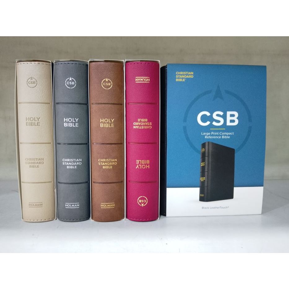 CSB Large Print Compact Reference Bible, Black Soft Imitation Leather ...