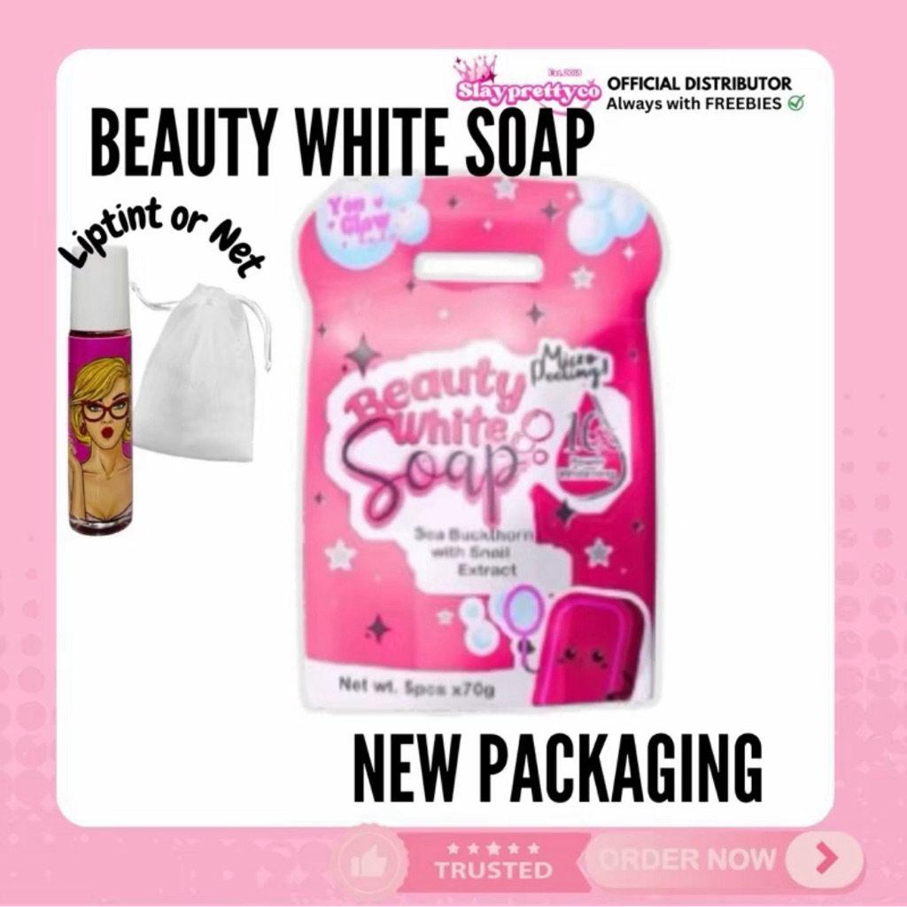 YGB BEAUTY WHITE SOAP 5 pcs per Pack Sea Buckthorn Snail Extract ...
