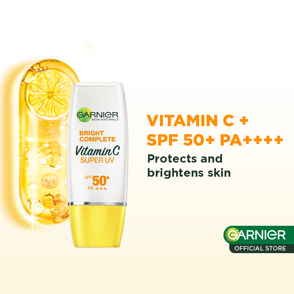 Garnier Super UV Natural Finish Sunscreen (30ml) w/ Vitamin C & SPF50 ...