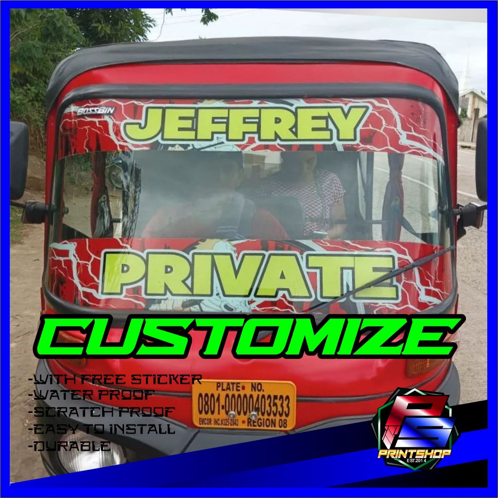 CUSTOMIZE windshield Bajaj RE/Maxima(INSIDE INTALL)Multicab/Every Wagon ...