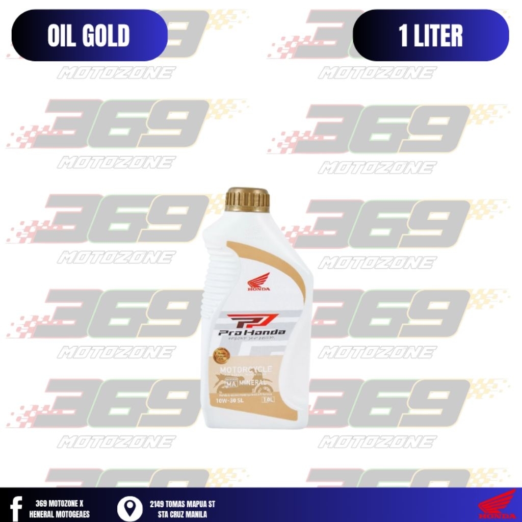 369 PRO HONDA OIL 4T 10W30 MULTI GOLD 1 LITER ( GENUINE ) | Shopee Philippines