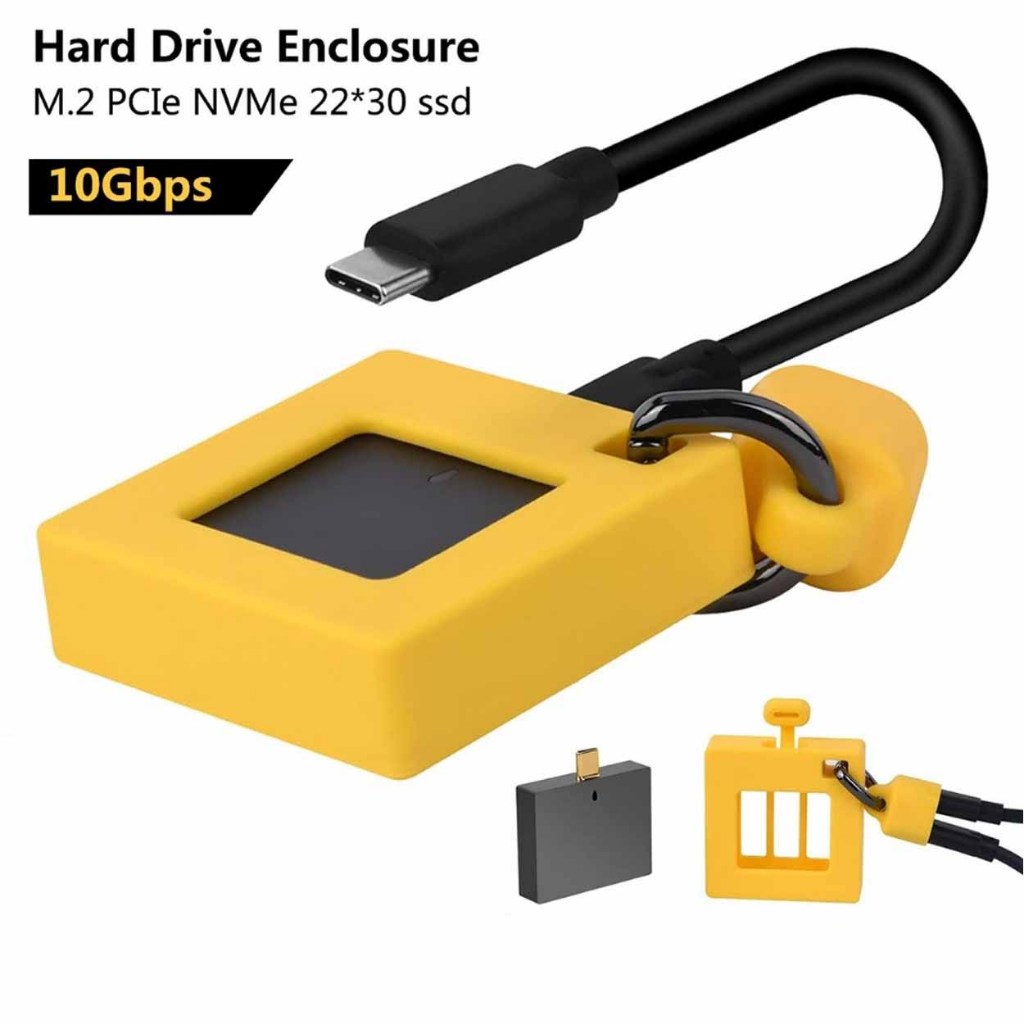 Portable 2230 M.2 NVMe SSD Enclosure USB 3.2 Gen 2 10Gbps to NVMe PCI-E ...