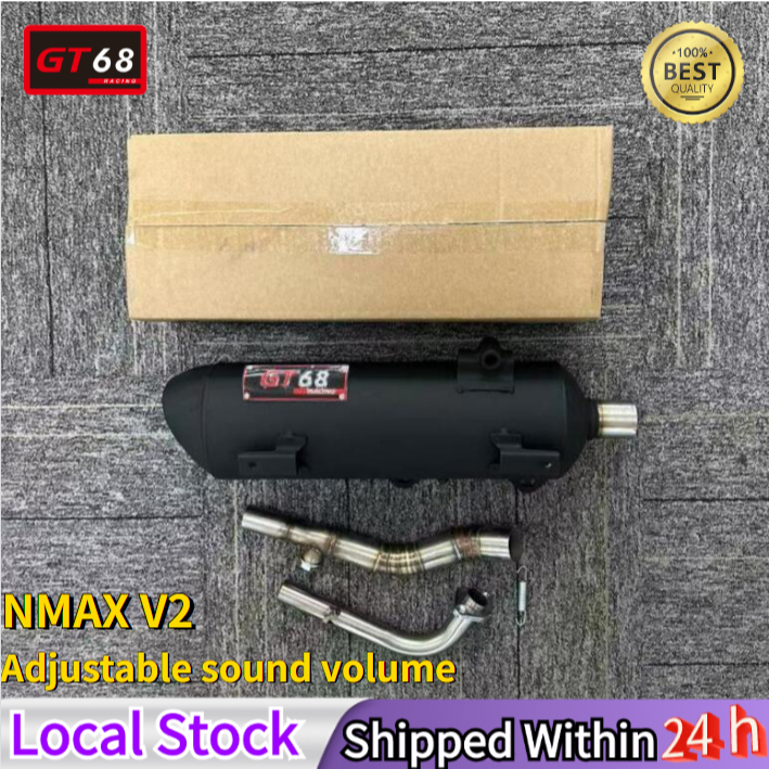 GT68 Power Pipe For Nmax V2/Aerox V2 Adjustable Sound Yamaha Exhaust ...