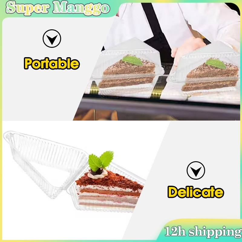 50Pcs Triangle Clamshell Cake Box Clear Sandwich Dessert Packing Box ...