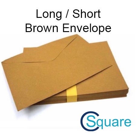 CSQUARE LONG / SHORT BROWN ENVELOPE FOR SCHOOL AND OFFICE USE | Shopee ...