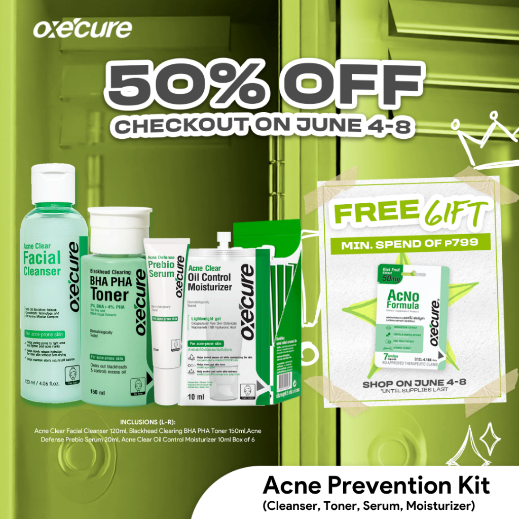 OXECURE Acne Prevention Kit (Cleanser, Toner, Serum, Moisturizer ...