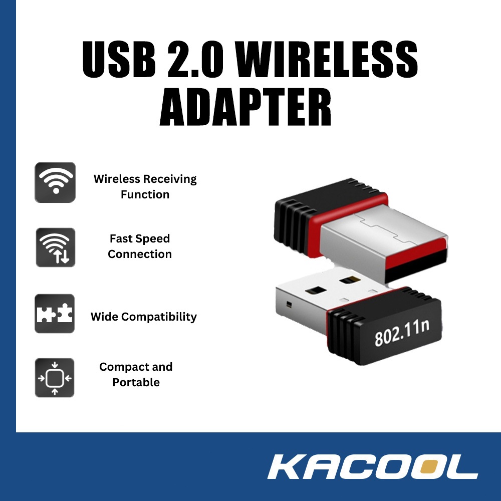 Wireless Mini Network Card USB 2.0 Wifi Adapter Receiver 802.11N ...