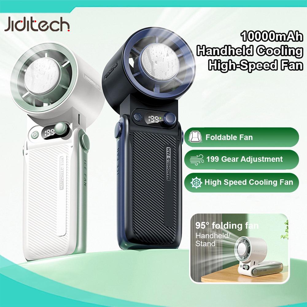Jiditech 10000mAh Portable Turbo Fan High Speed Fan Mini Foldable Fan ...
