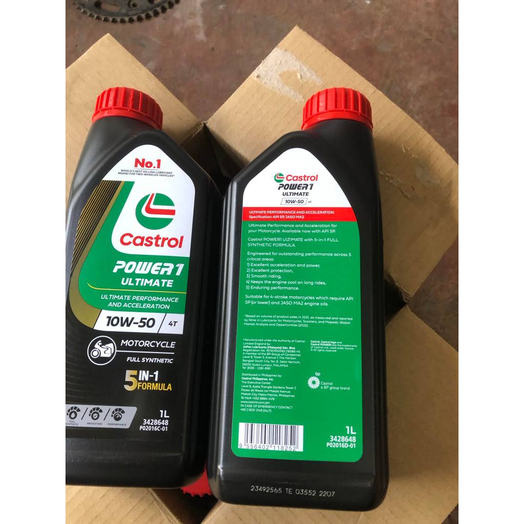 CASTROL POWER 1 ULTIMATE SUPER BIKE 4T (10W-50) API SL 1 liter JASO MA2 ...
