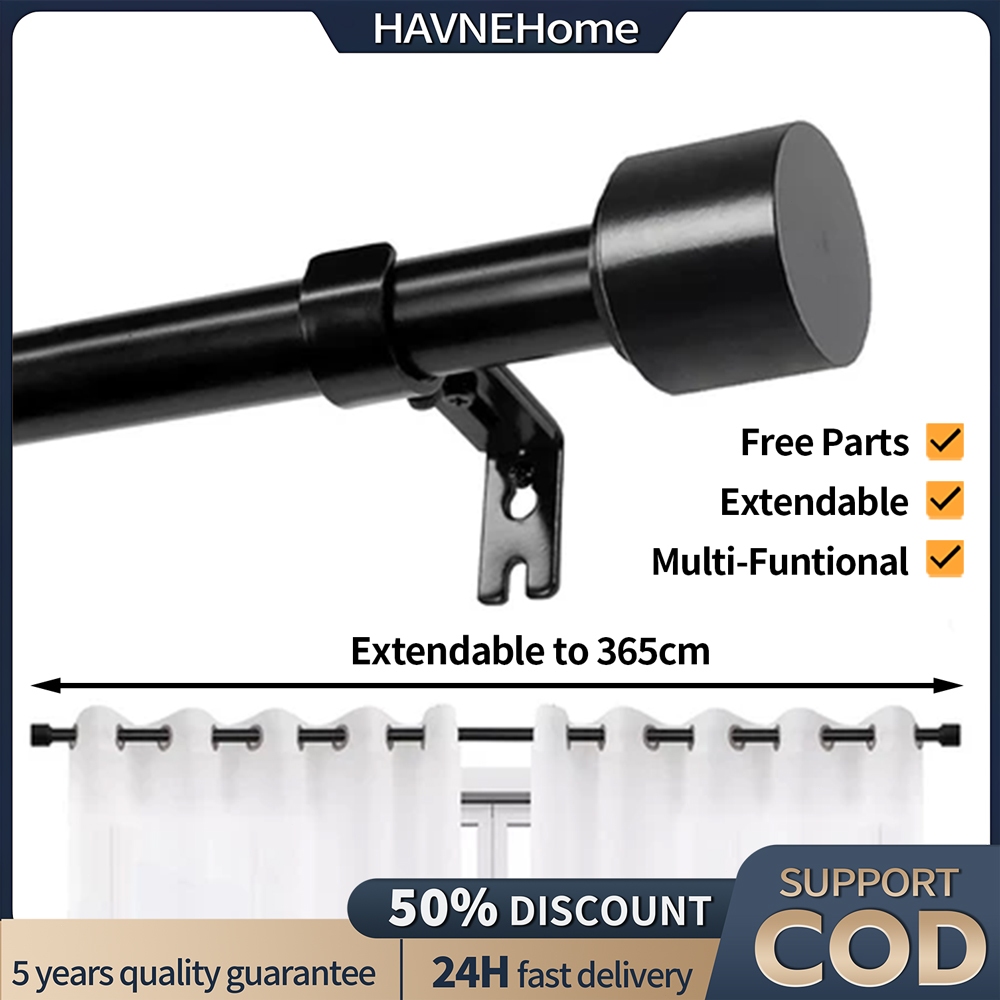144in Curtain Rod Set Adjustable & Extendable Curtains Rod Kurtina Pole ...