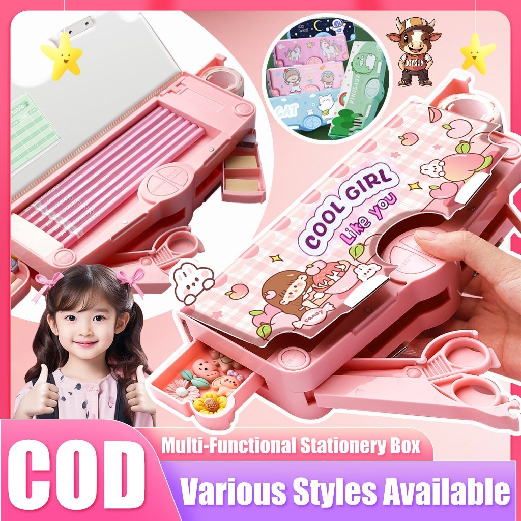 Pencil Box Cartoon Pencilcase Multifunctional Stationery Storage Box ...