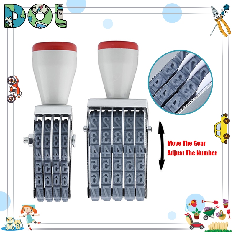 Roller Stamps Changeable 3 4 5 Digit Number Stamp Adjustable DIY ...