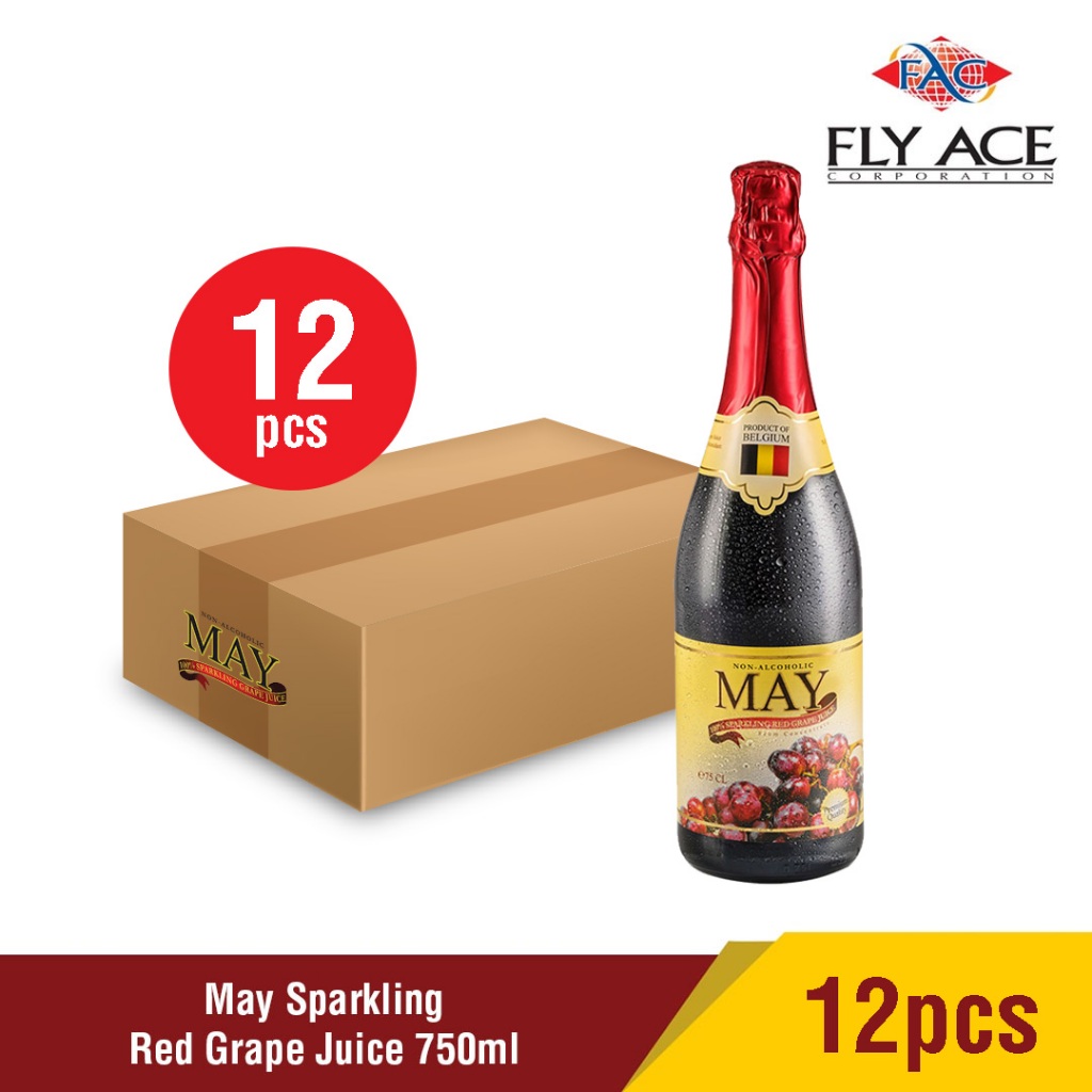 May Sparkling Red Grape Juice 750ml x 12 | Shopee Philippines