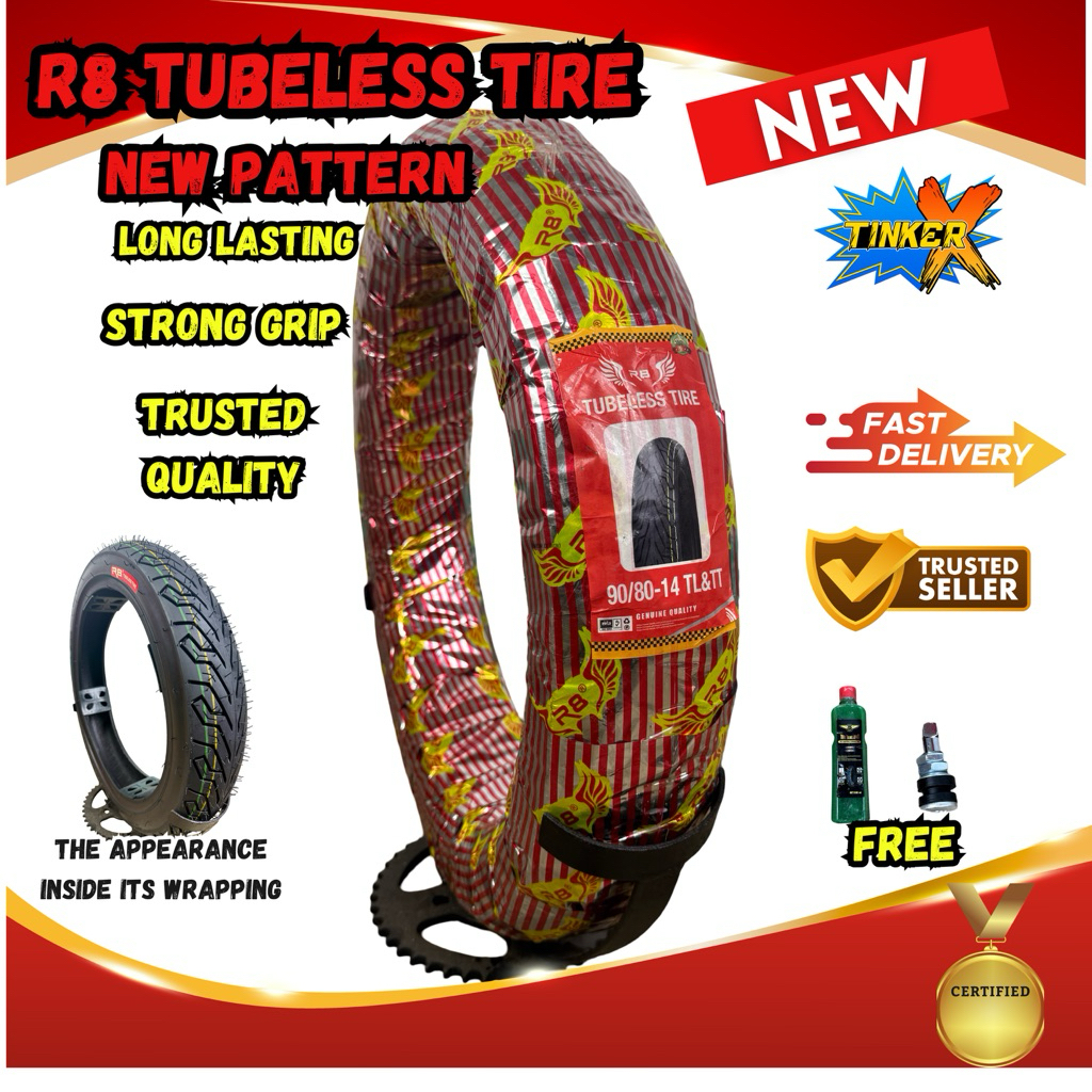 ️R8 Tubeless Tire by 14 Motorcycle Tire Thailand Quality Tire Wholesale ...