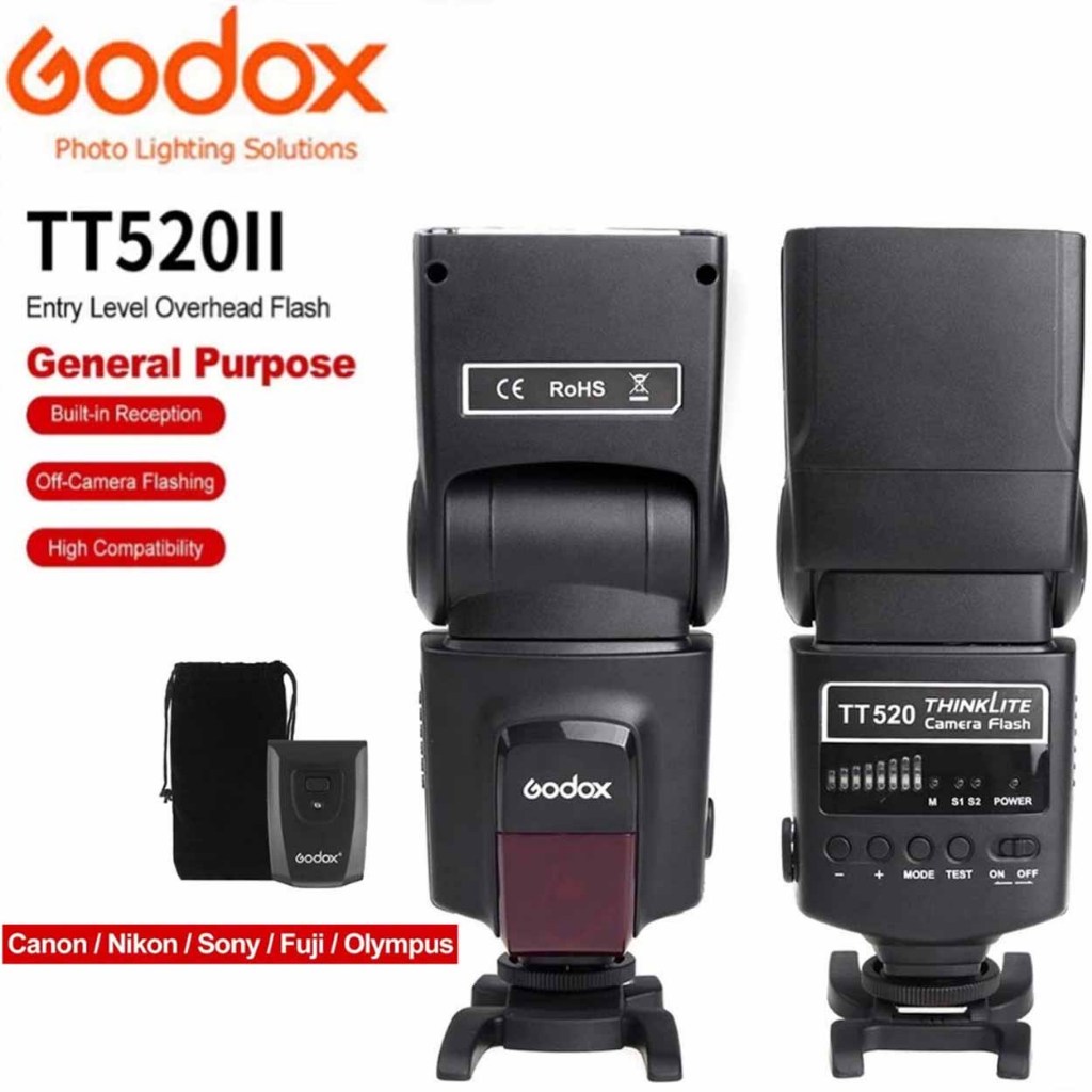 Godox Thinklite Camera Flash TT520II with Build-in 433MHz Wireless ...