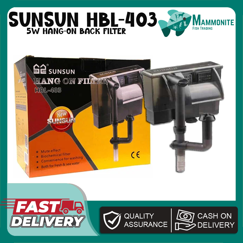 Sunsun HBL-403 Back Hang On Filter 5 Watts HOB With Cartridge For ...