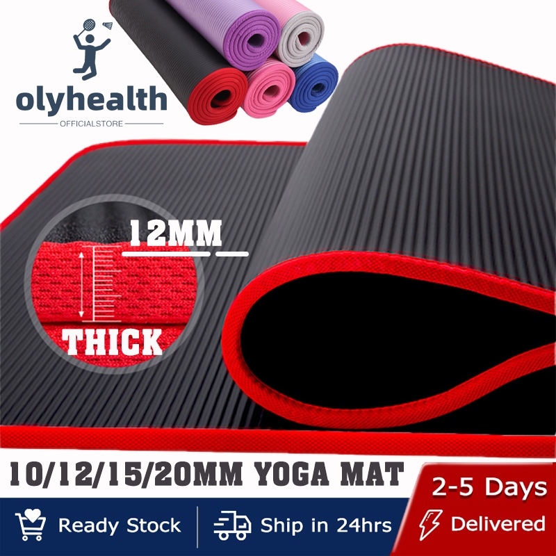 【New Locking Edge】12MM Yoga Mat Non Slip Soft Comfortable Durable Yoga ...